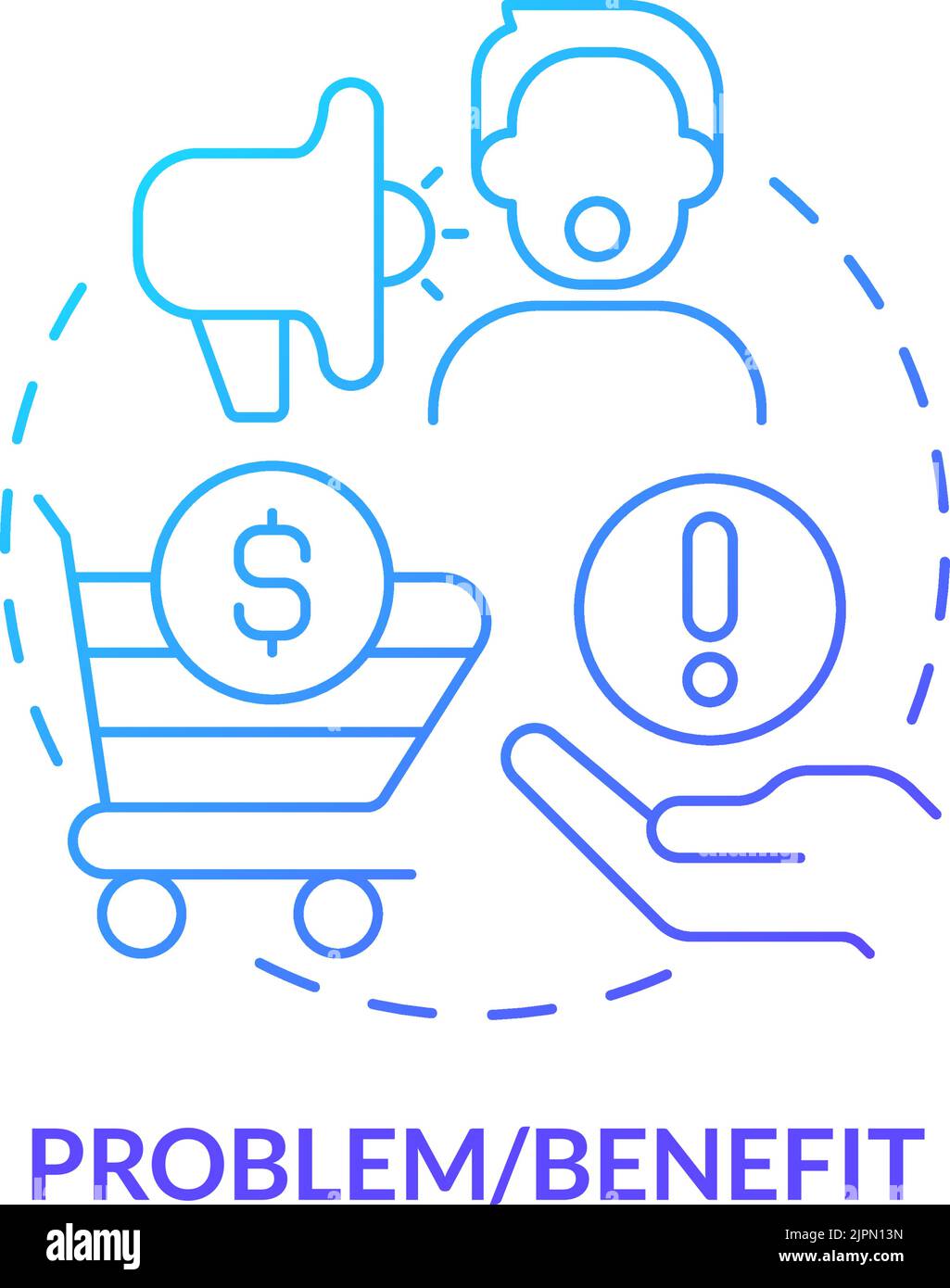 Problem and benefit blue gradient concept icon Stock Vector Image & Art ...