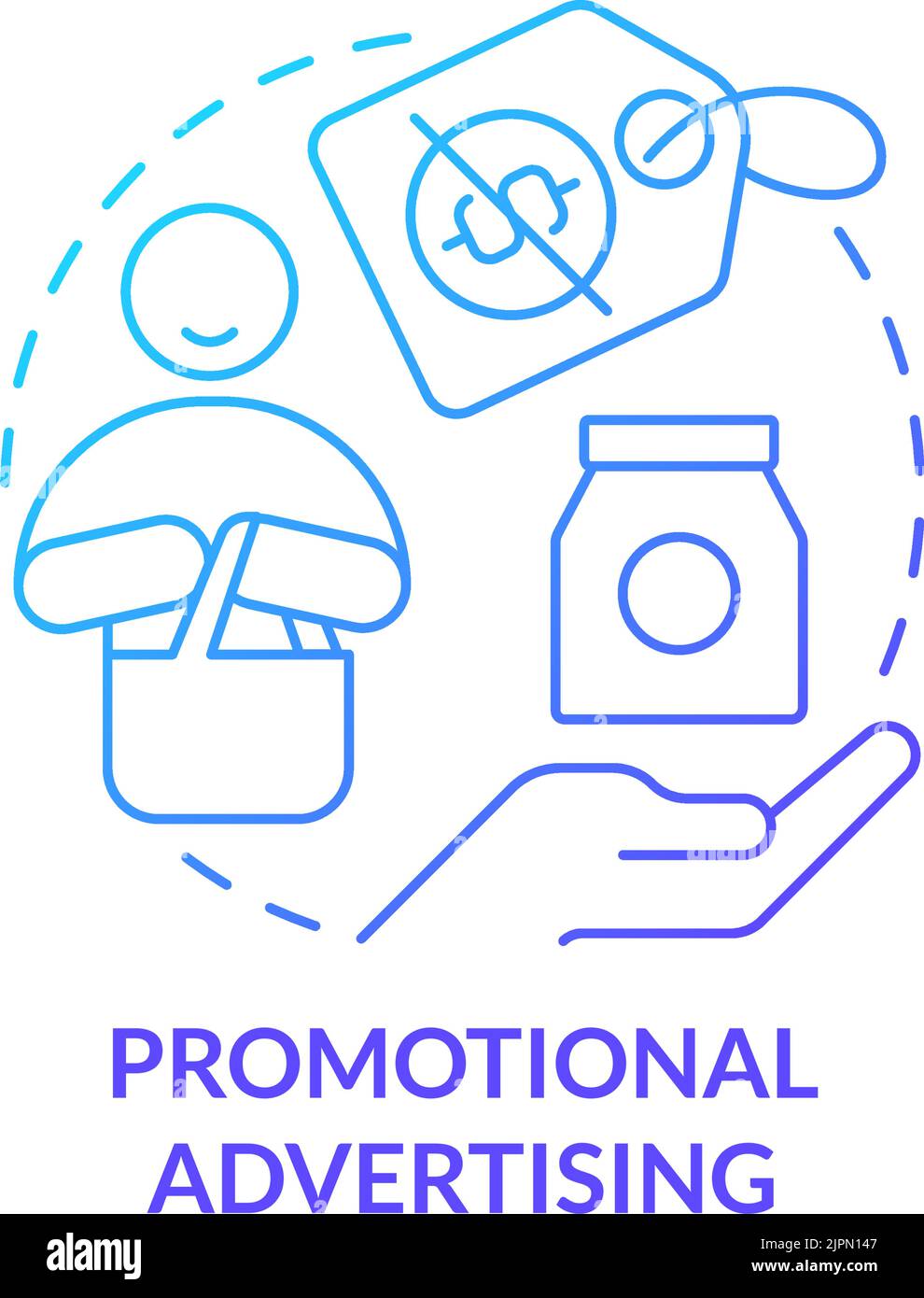 Promotional advertising blue gradient concept icon Stock Vector Image ...