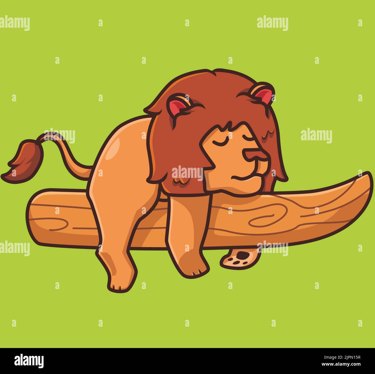 Lion sleeping tree Stock Vector Images - Alamy