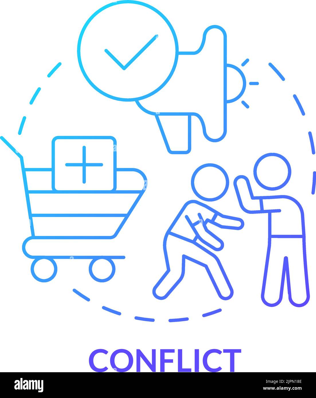 Conflict blue gradient concept icon Stock Vector Image & Art - Alamy