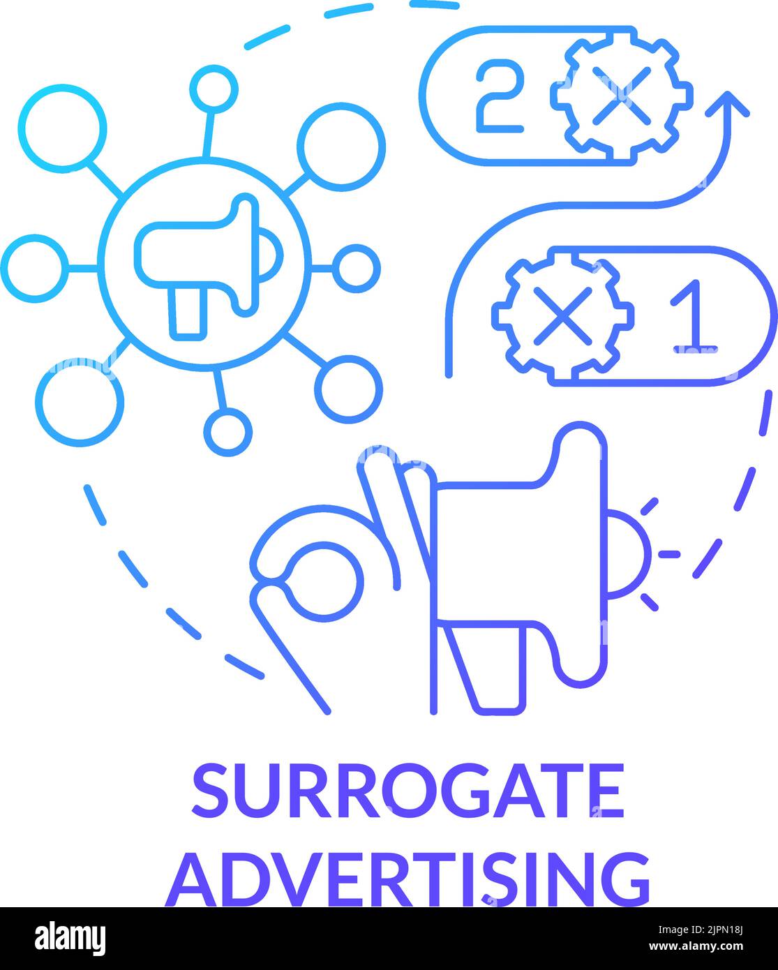 Surrogate advertising blue gradient concept icon Stock Vector Image ...