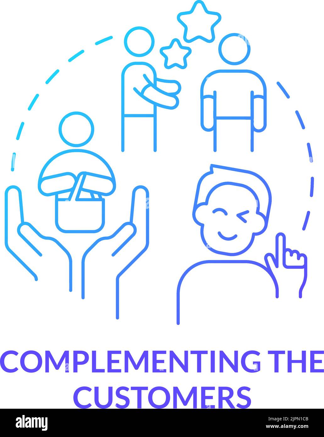 Complementing customers blue gradient concept icon Stock Vector Image ... Complementing customers blue gradient concept icon Stock Vector Image ...