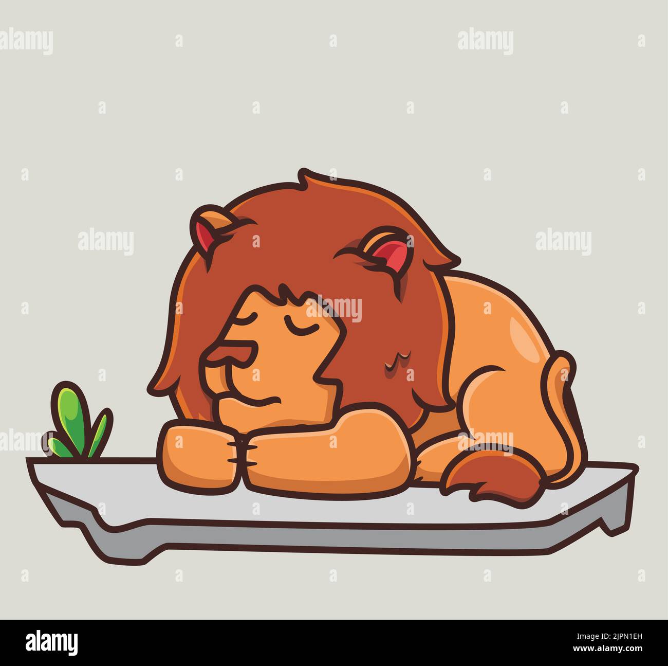 Male lion sleep Stock Vector Images - Alamy