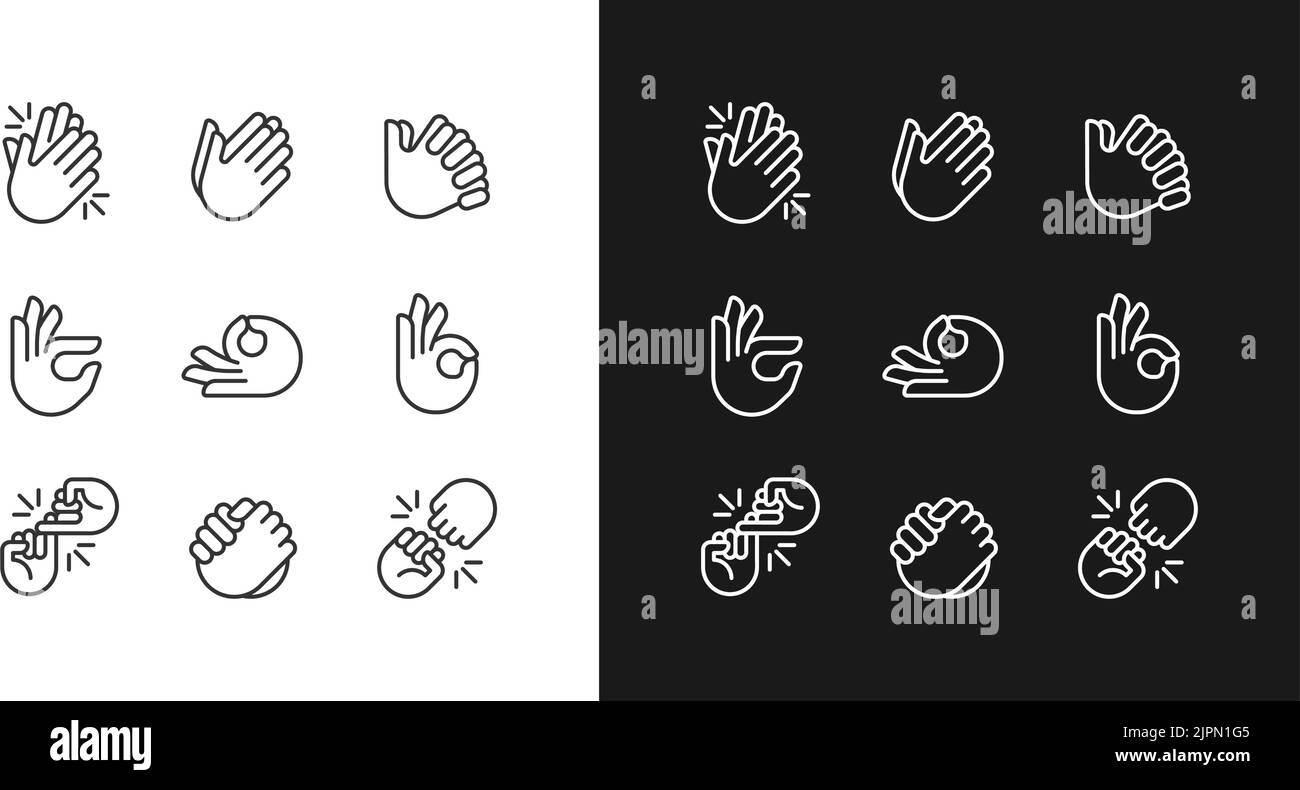 Gestures pixel perfect white linear icon set for dark, light mode Stock Vector Image & Art - Alamy