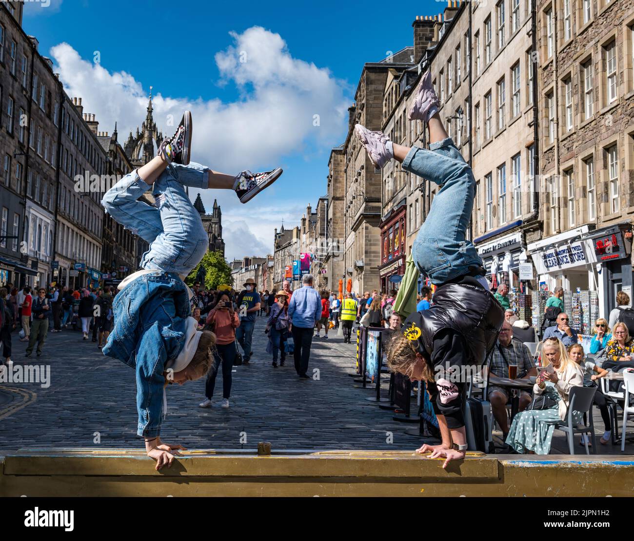 Acrobatic festival goers hi-res stock photography and images - Alamy