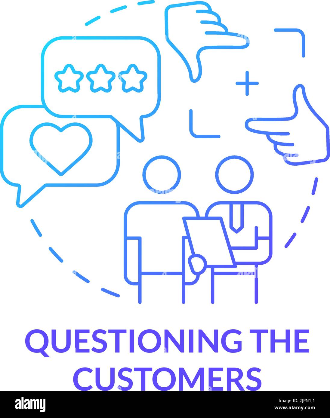 Questioning customers blue gradient concept icon Stock Vector Image ... Questioning customers blue gradient concept icon Stock Vector Image ...
