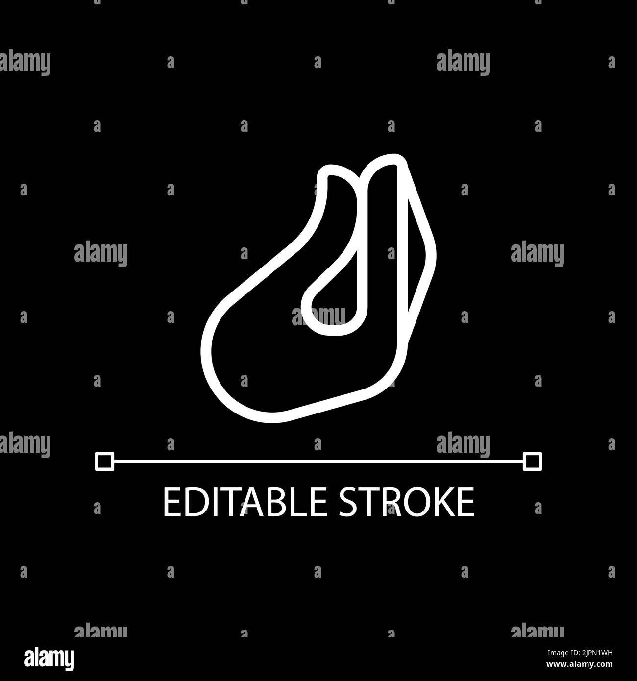 Italian hand gesture pixel perfect white linear icon for dark theme ...