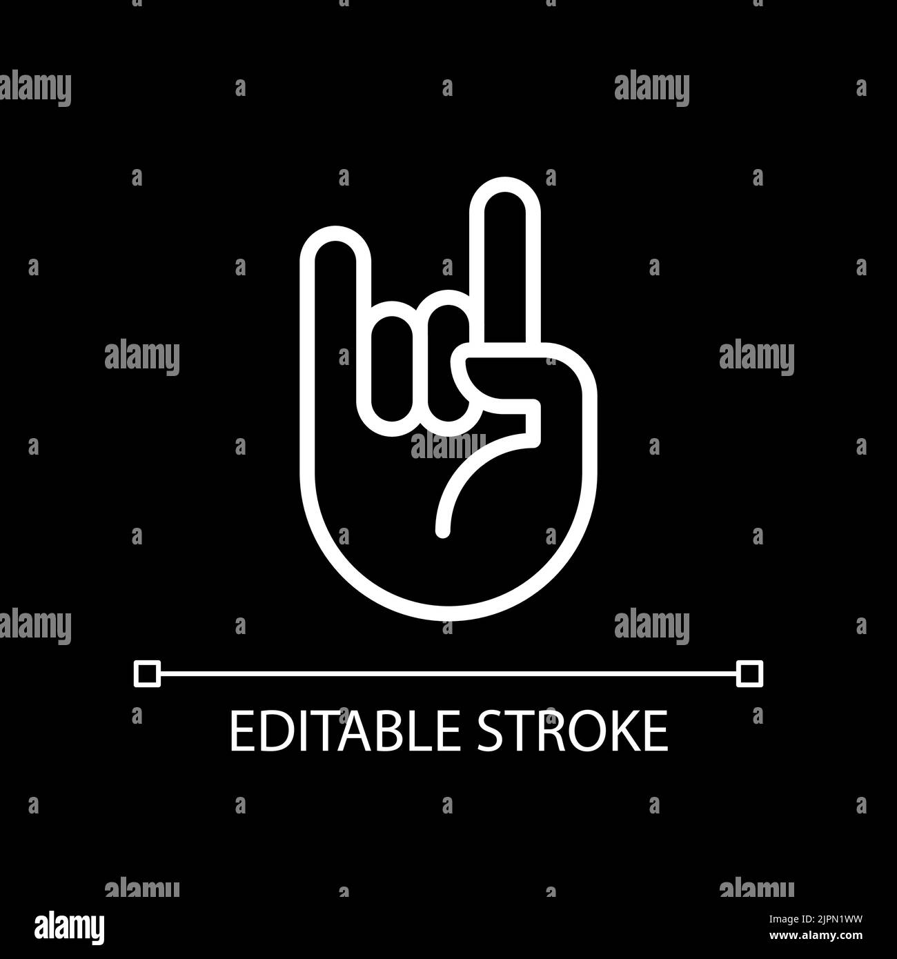 Horn gesture pixel perfect white linear icon for dark theme Stock ... Horn gesture pixel perfect white linear icon for dark theme Stock ...
