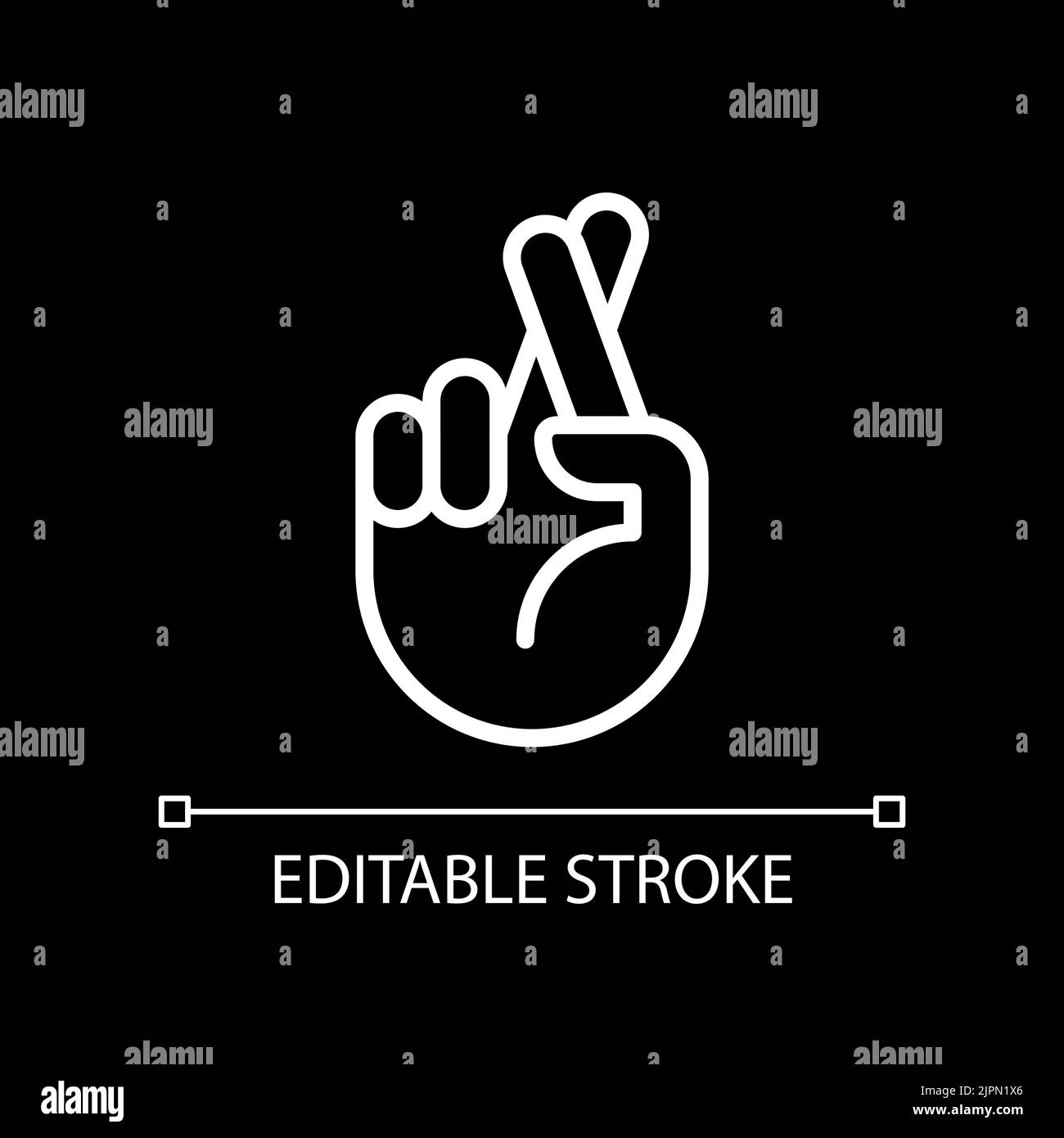 Crossed fingers pixel perfect white linear icon for dark theme Stock ... Crossed fingers pixel perfect white linear icon for dark theme Stock ...