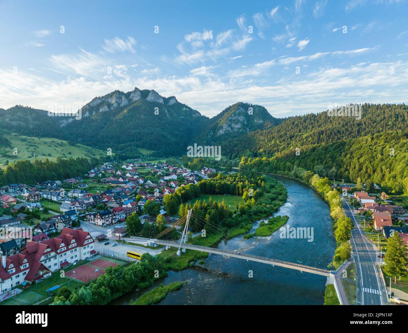 Aerial view of Trzy Korony mountain in Pieniny, Poland Stock Photo - Alamy