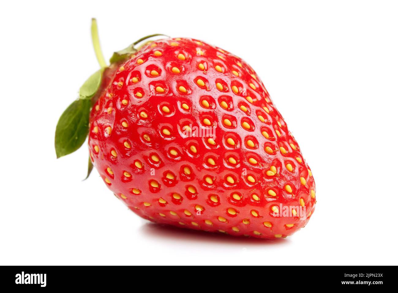 Red berry strawberry isolated on white background. Close up, macro ...