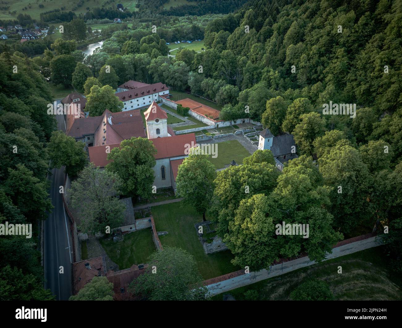 Aerial view of the Cerveny Klastor in Slovakia Stock Photo - Alamy
