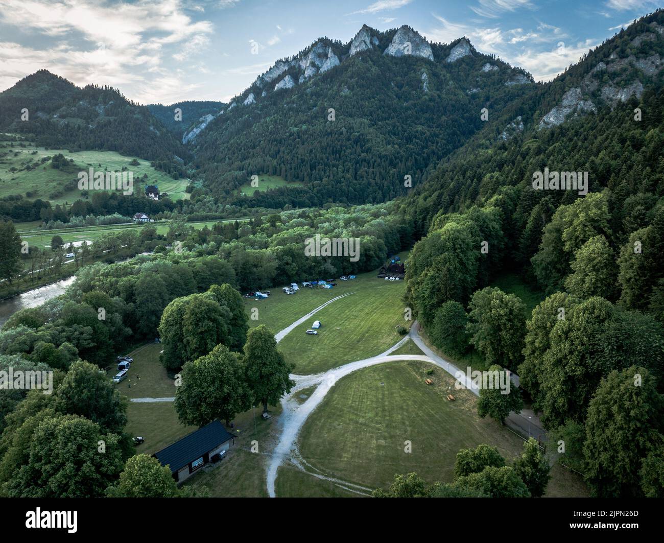Aerial view of Trzy Korony mountain in Pieniny, Poland Stock Photo - Alamy