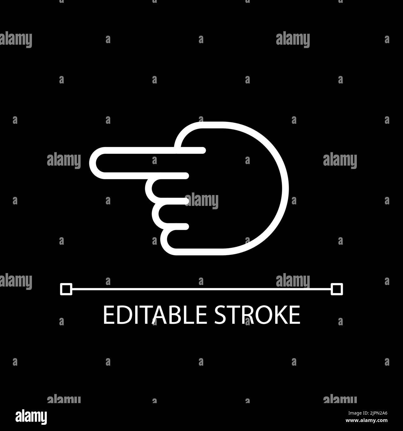Hand pointing aside pixel perfect white linear icon for dark theme ...