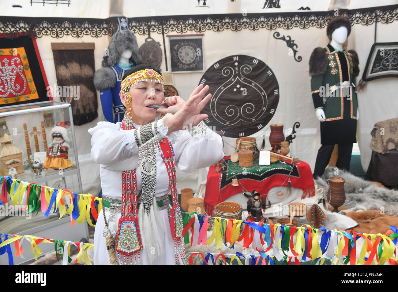 Moscow. Participant of an exhibition 'Yakut horse: history and ...