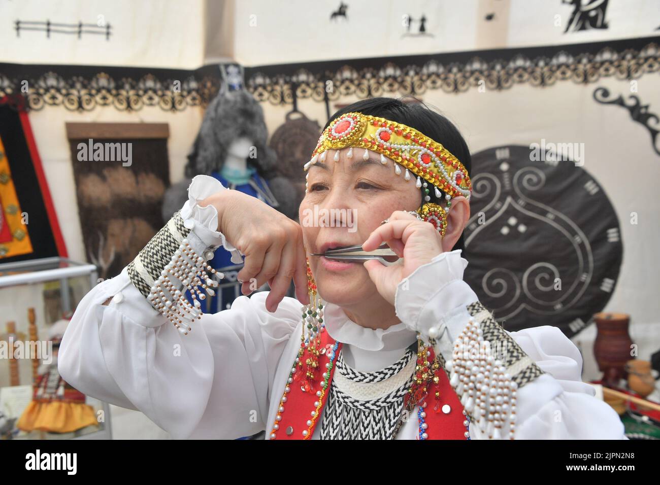 Moscow. Participant of an exhibition 'Yakut horse: history and ...