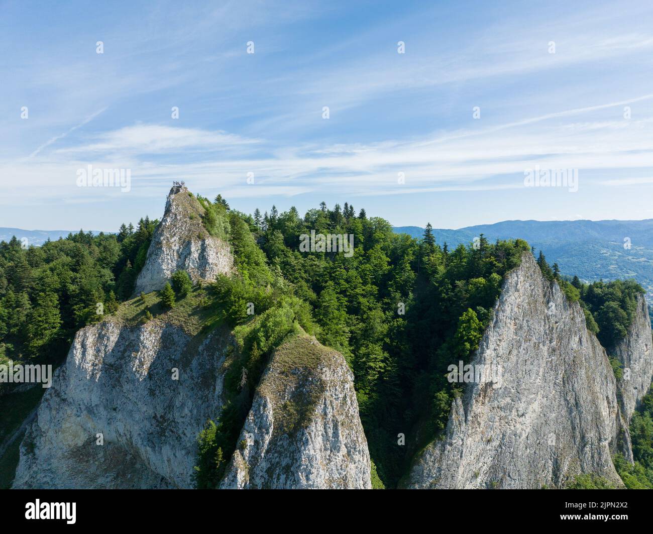 Aerial view of Trzy Korony mountain in Pieniny, Poland Stock Photo - Alamy