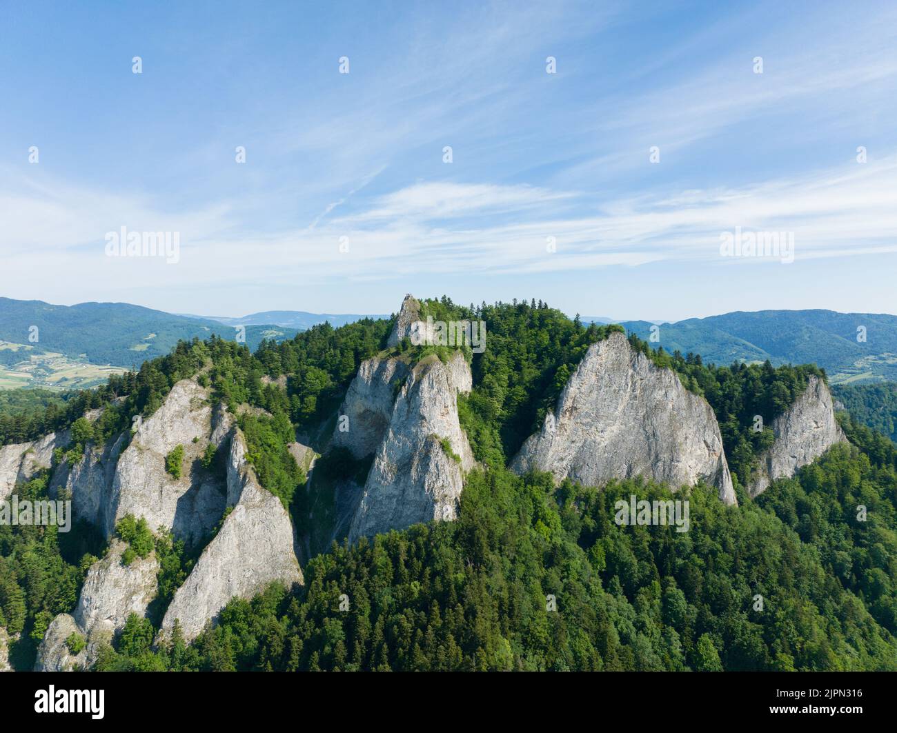 Aerial view of Trzy Korony mountain in Pieniny, Poland Stock Photo - Alamy
