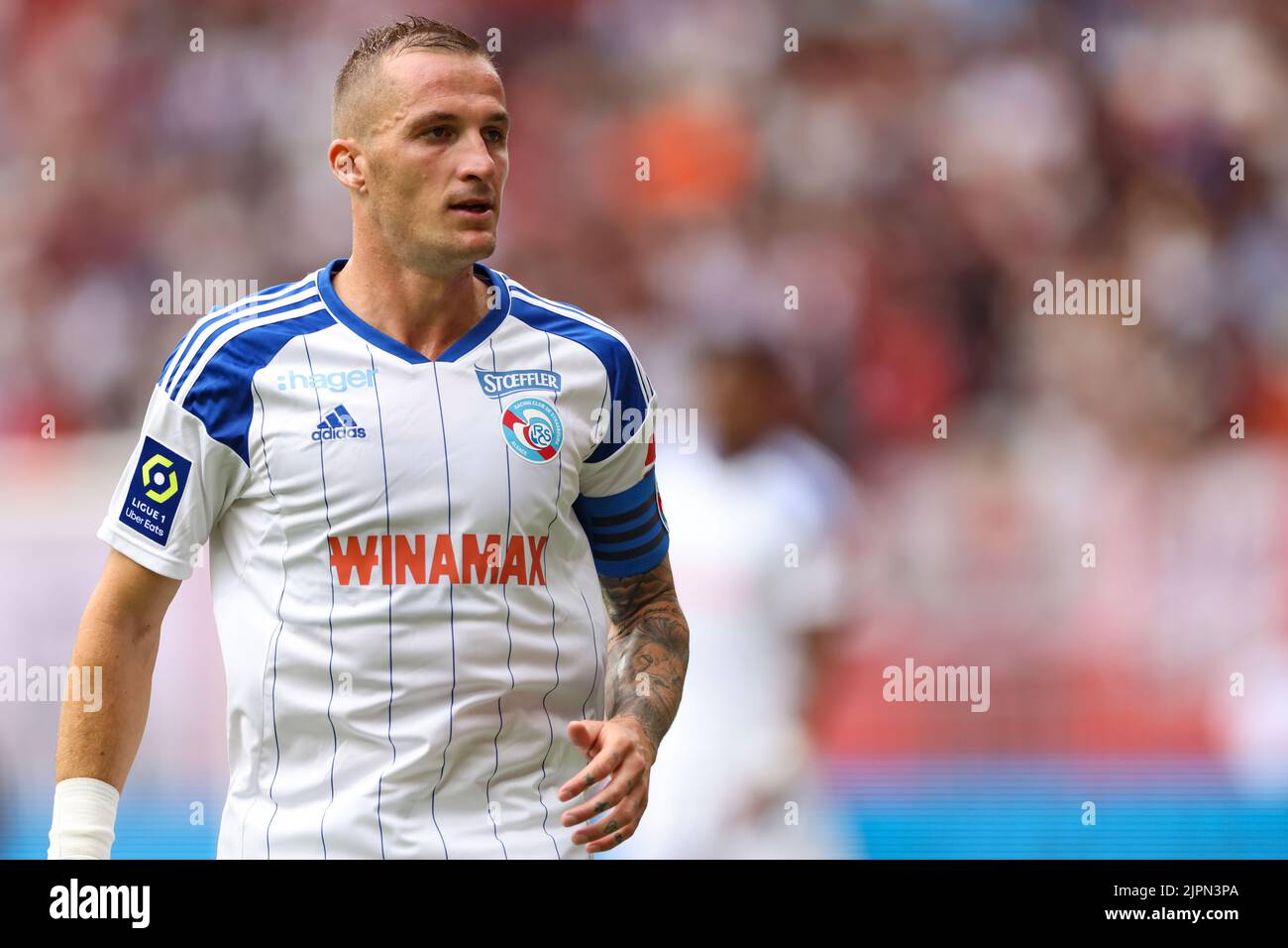 Nice, France, 14th August 2022. Dimitri Lienard of Strasbourg during ...