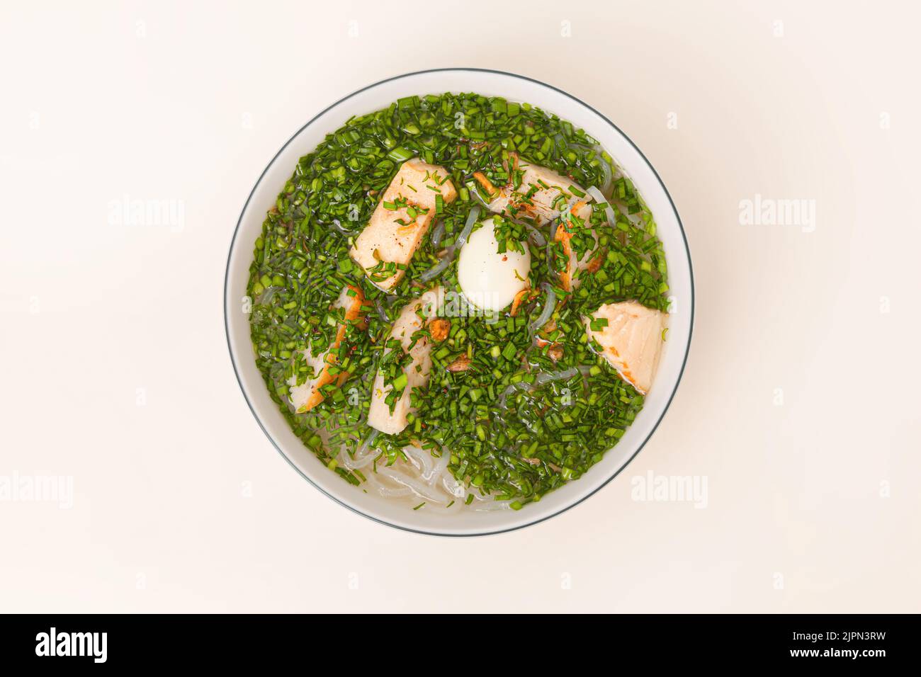 Banh canh cha ca, Rice Noodles soup with fish cake and chives ...