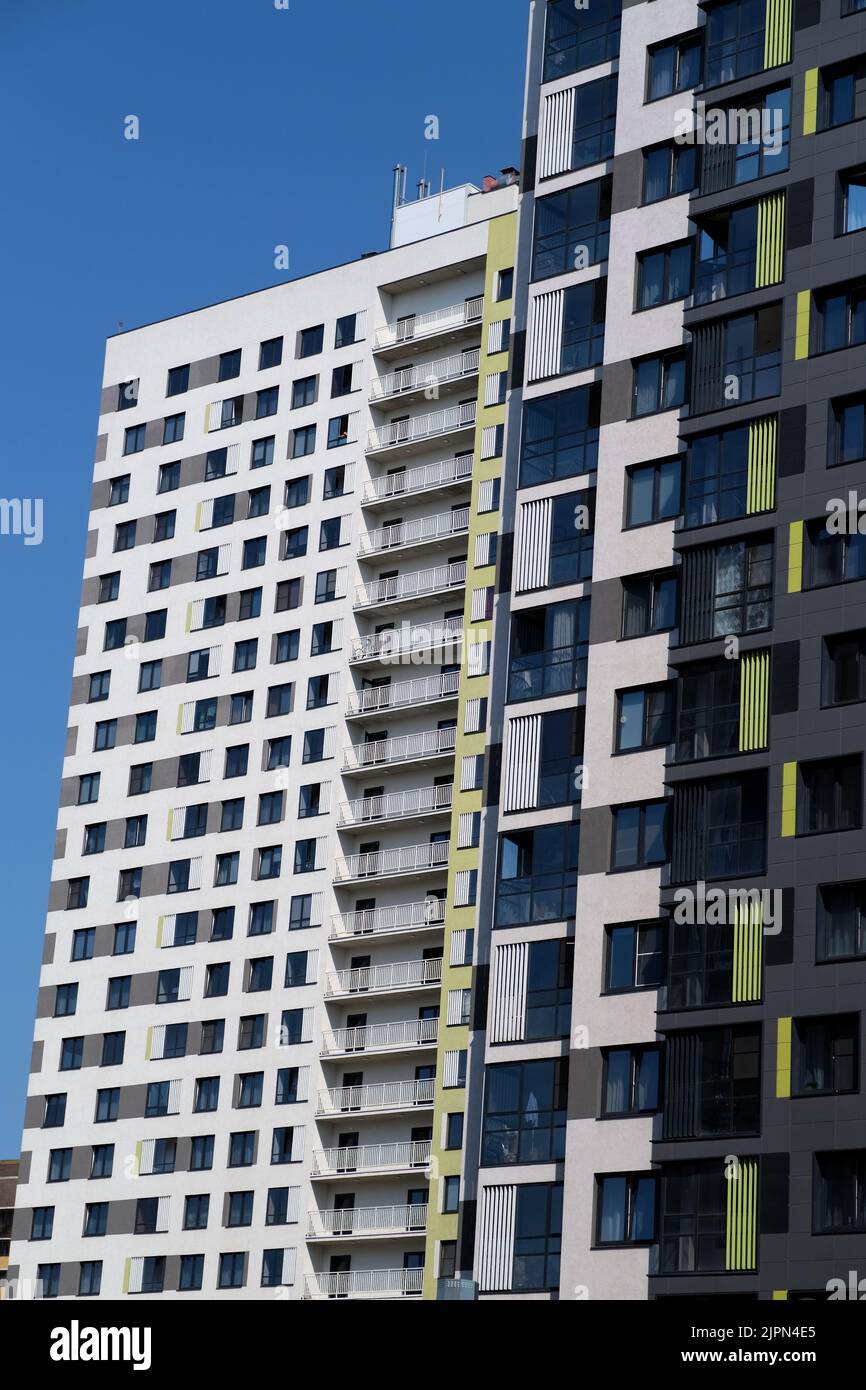 Facade of modern building in city. From below of contemporary high rise ...