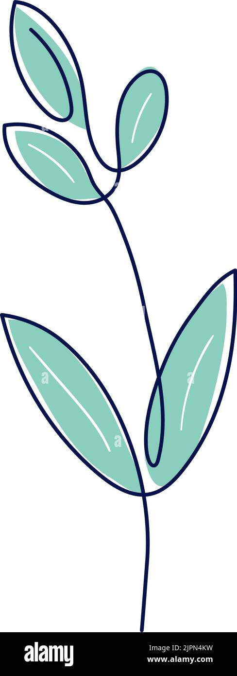 one line leaves plant Stock Vector Image & Art - Alamy