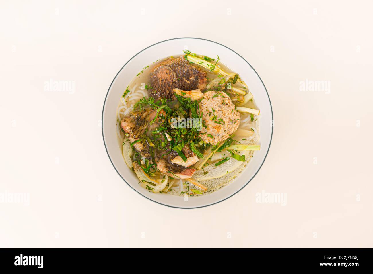 Bun ca ro dong, Vietnamese rice noodles and anabas fish soup ...