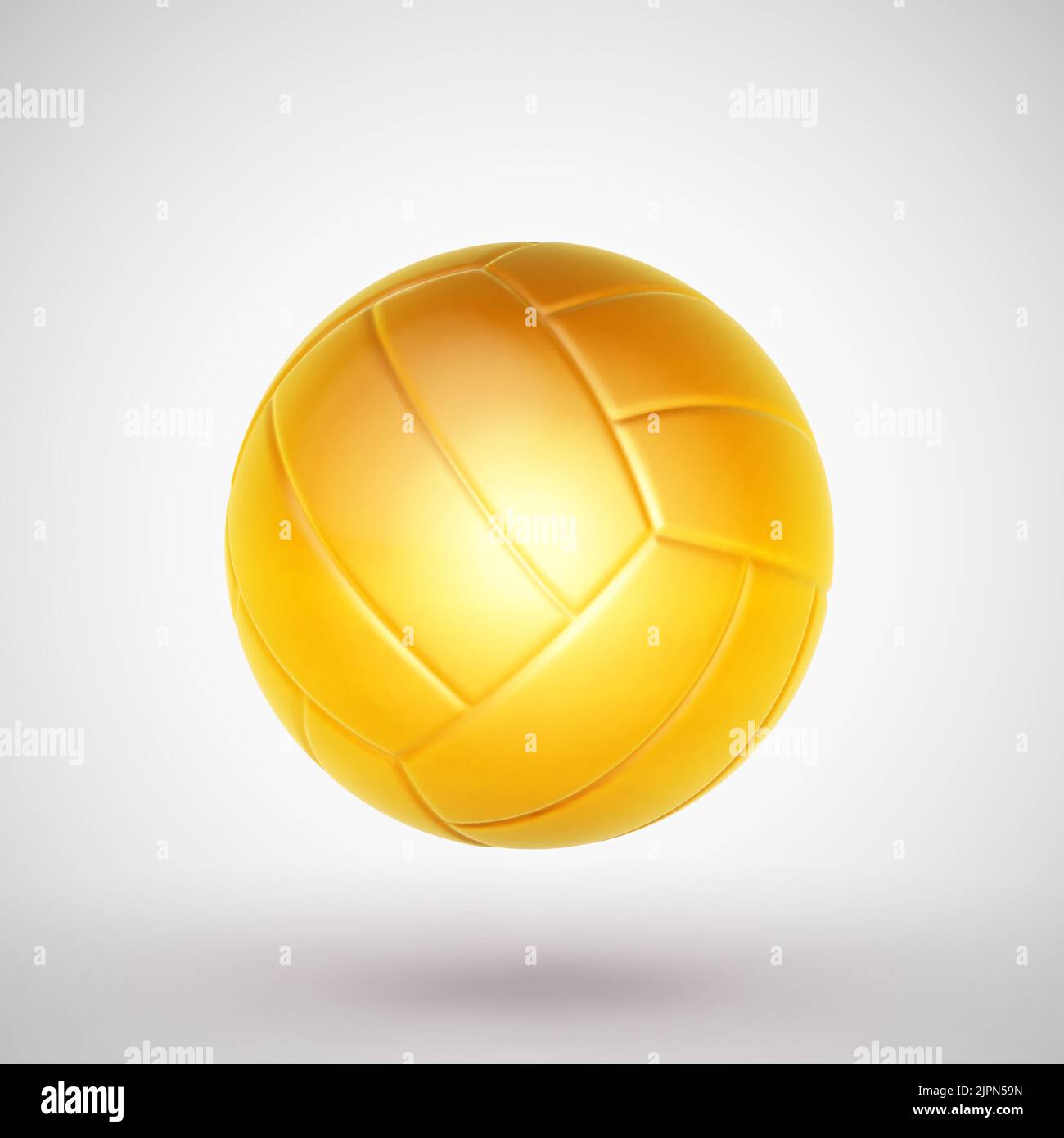 Realistic 3D golden volleyball ball on white background Stock Vector ...