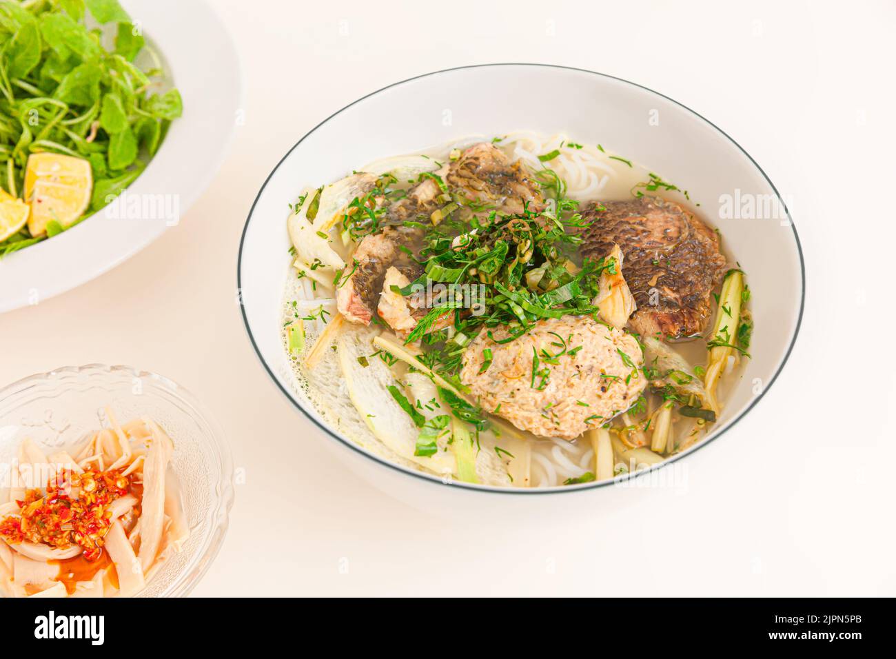 Bun ca ro dong, Vietnamese rice noodles and anabas fish soup ...