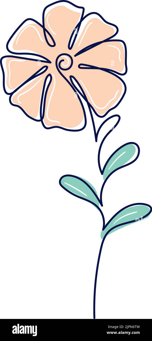 one line drawing flower Stock Vector Image & Art - Alamy