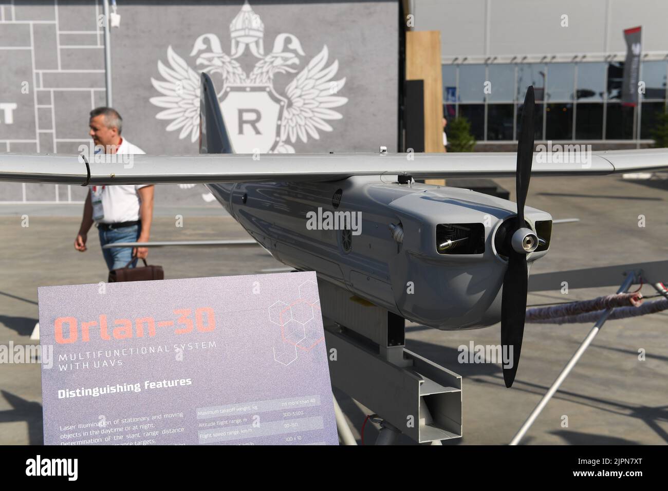 Moscow region. The Orlan-30 unmanned aerial vehicle at the ...