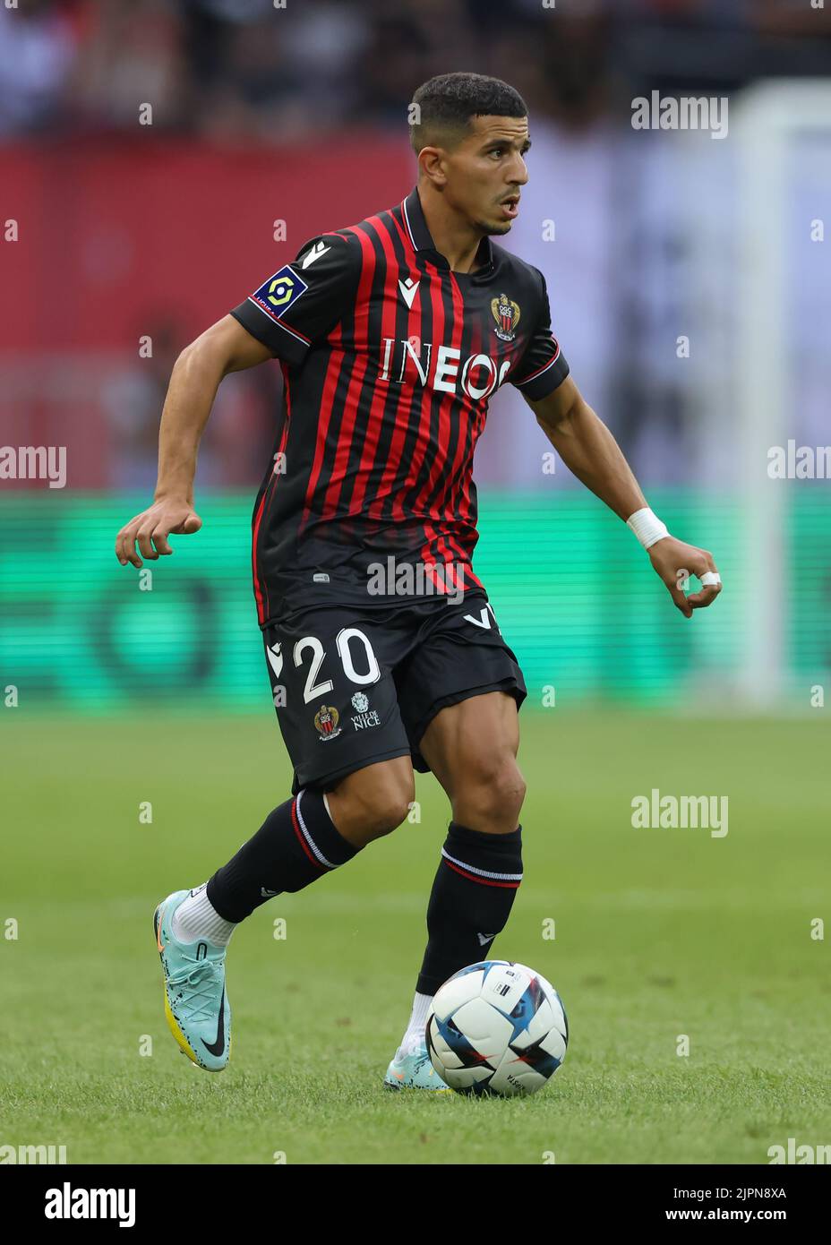 Nice, France, 14th August 2022. Youcef Atal of OGC Nice during the Uber ...