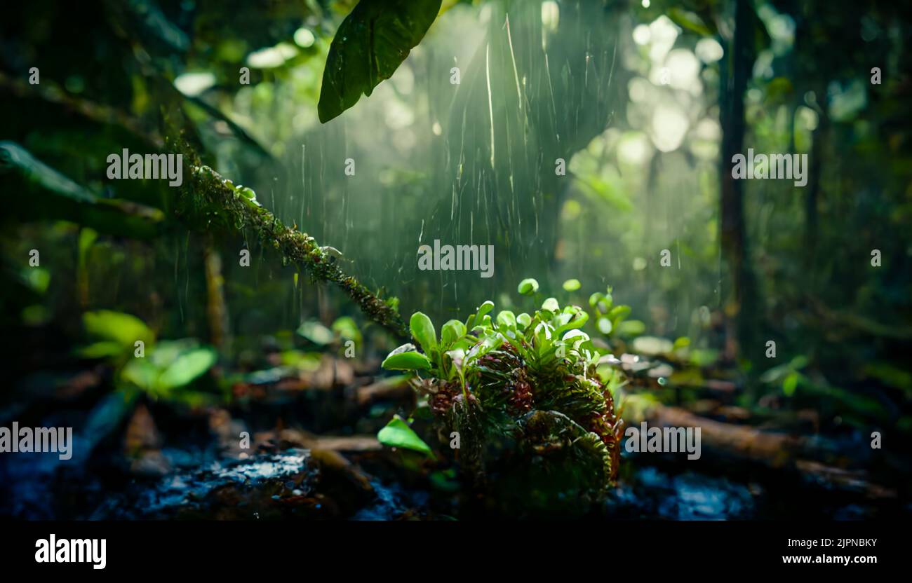 The Amazon rainforest 3D illustration Stock Photo - Alamy
