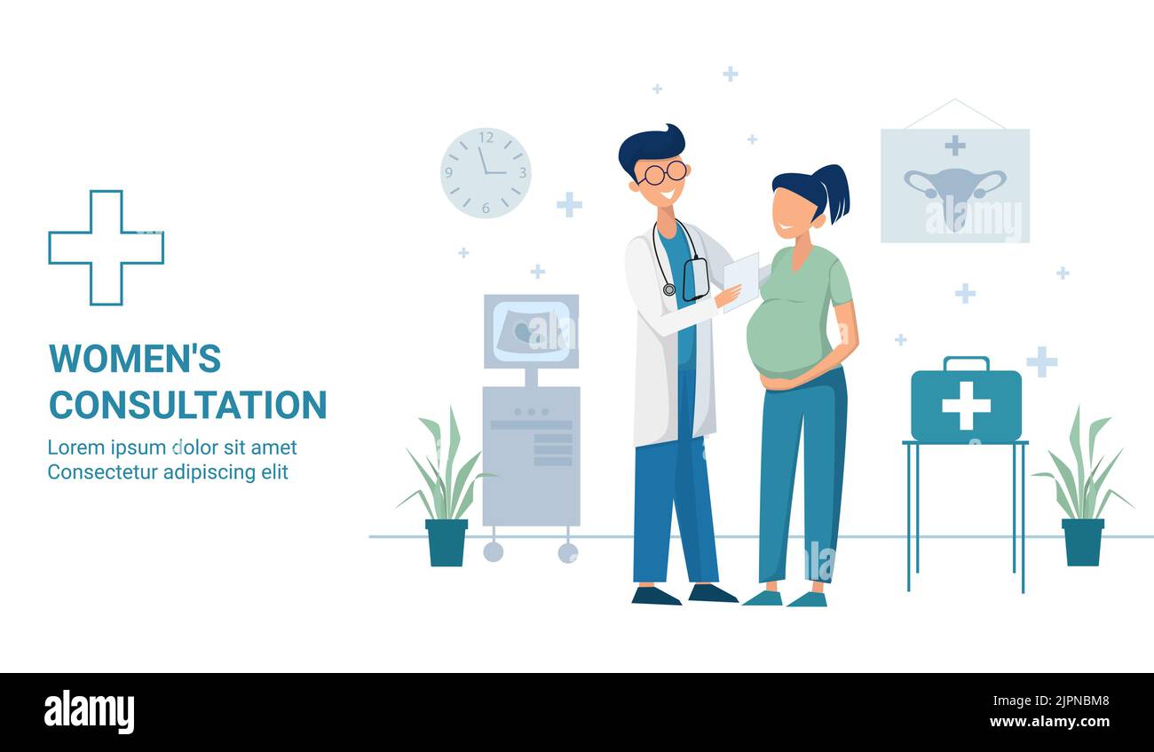 inscription female consultation medical cross sign ultrasound machine ...