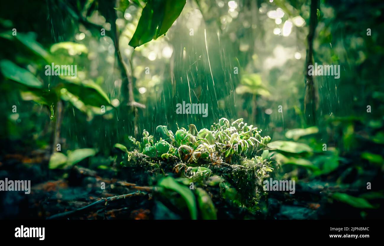 The Amazon rainforest 3D illustration Stock Photo - Alamy