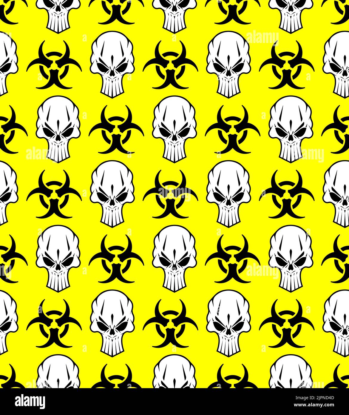 Biohazard and slull pattern seamless. Nuclear danger background ...