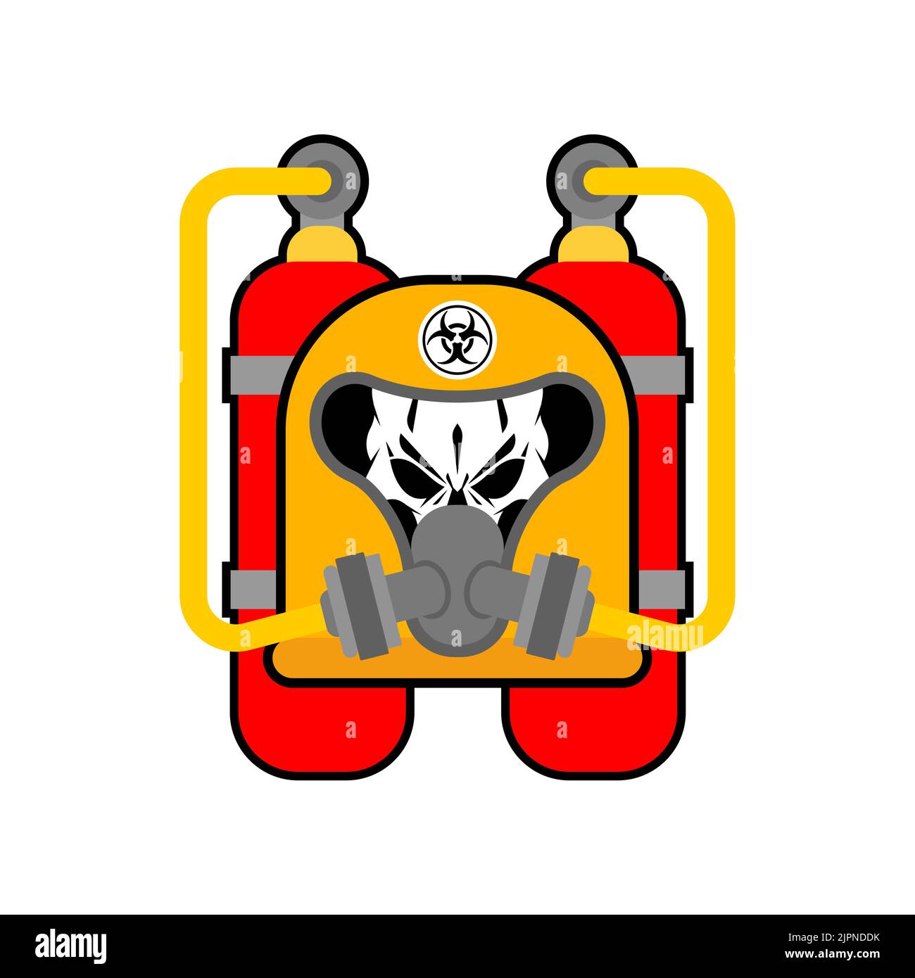 Biohazard Skull in mask. Skull in chemical protection helmet. post ...