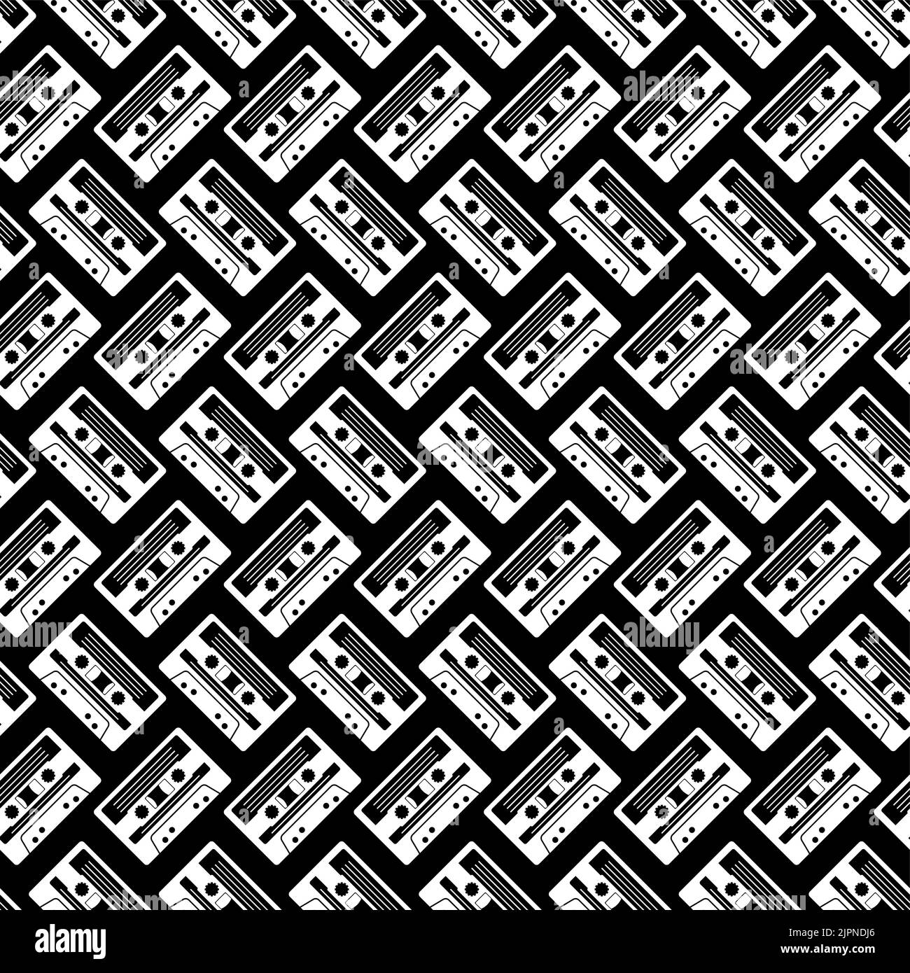 Retro Cassette Pattern Seamless Tape Cassette Background Stock Vector Image And Art Alamy