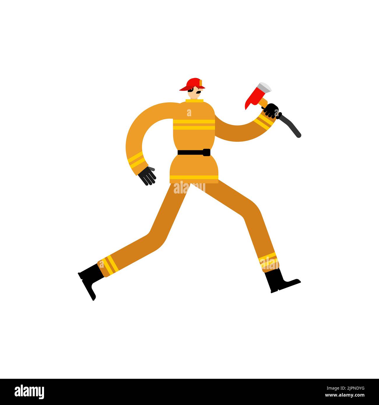 Firefighter run. Fireman running. Fire extinguishing Stock Vector Image ...