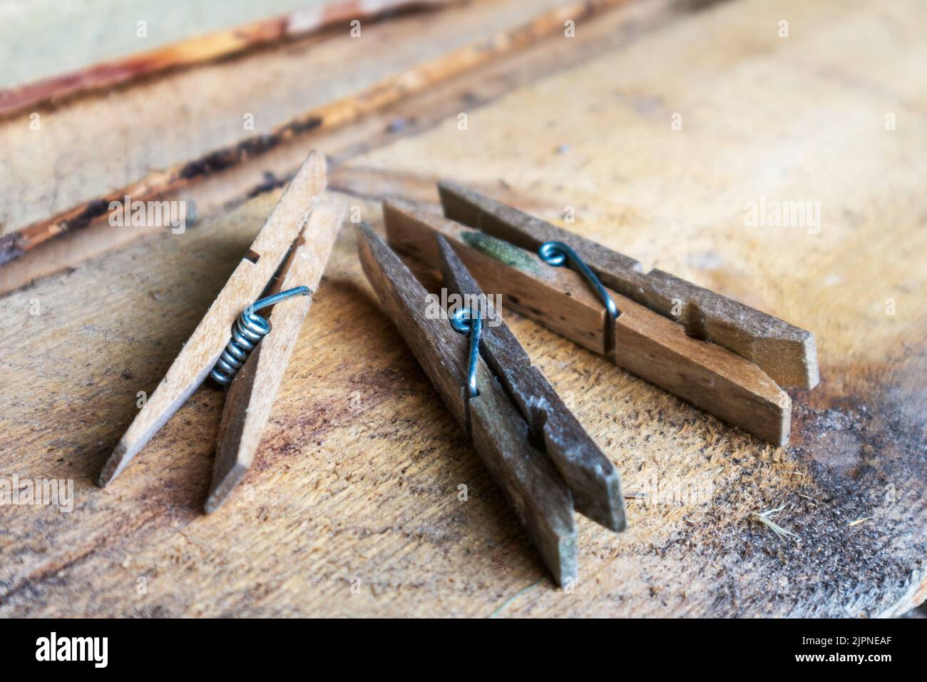 A photo with three pegs Stock Photo - Alamy