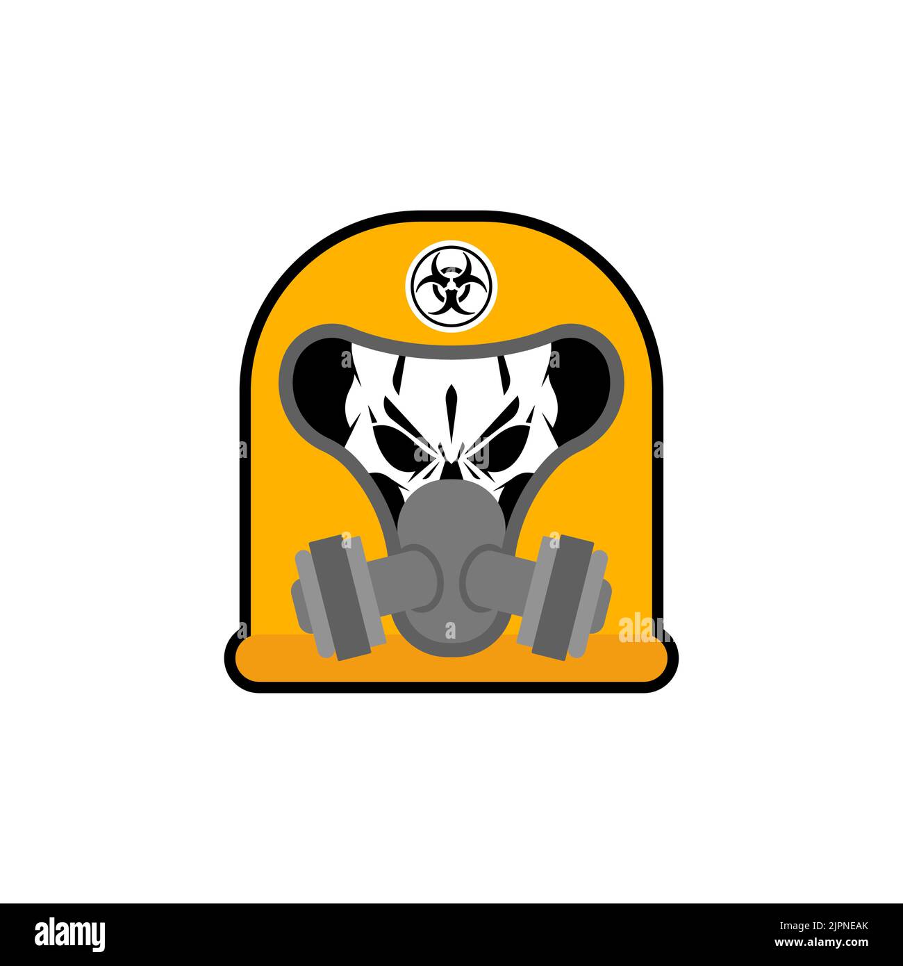 Biohazard Skull in mask. Skull in chemical protection helmet. post ...
