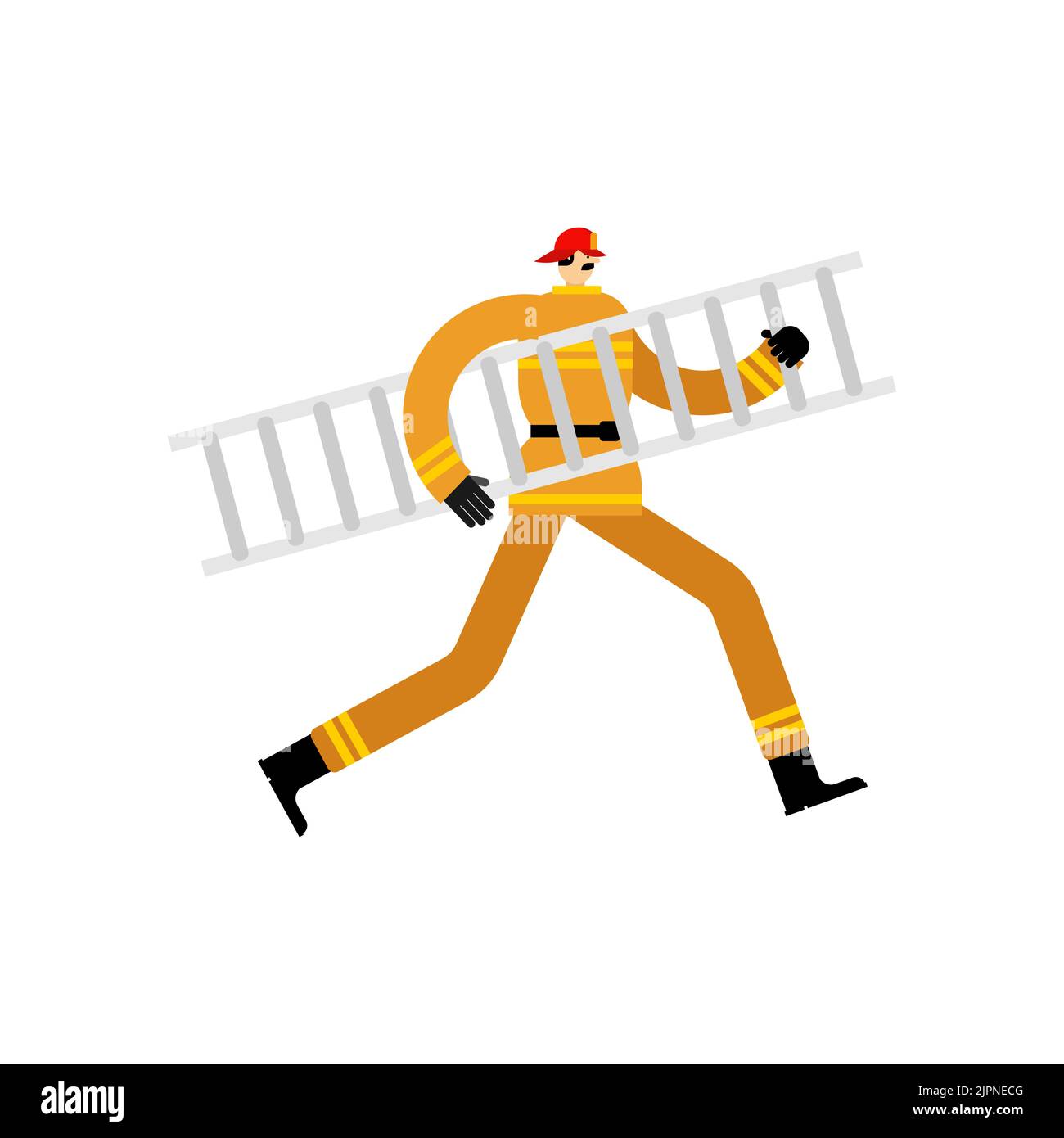 Firefighter run. Fireman running. Fire extinguishing Stock Vector Image ...
