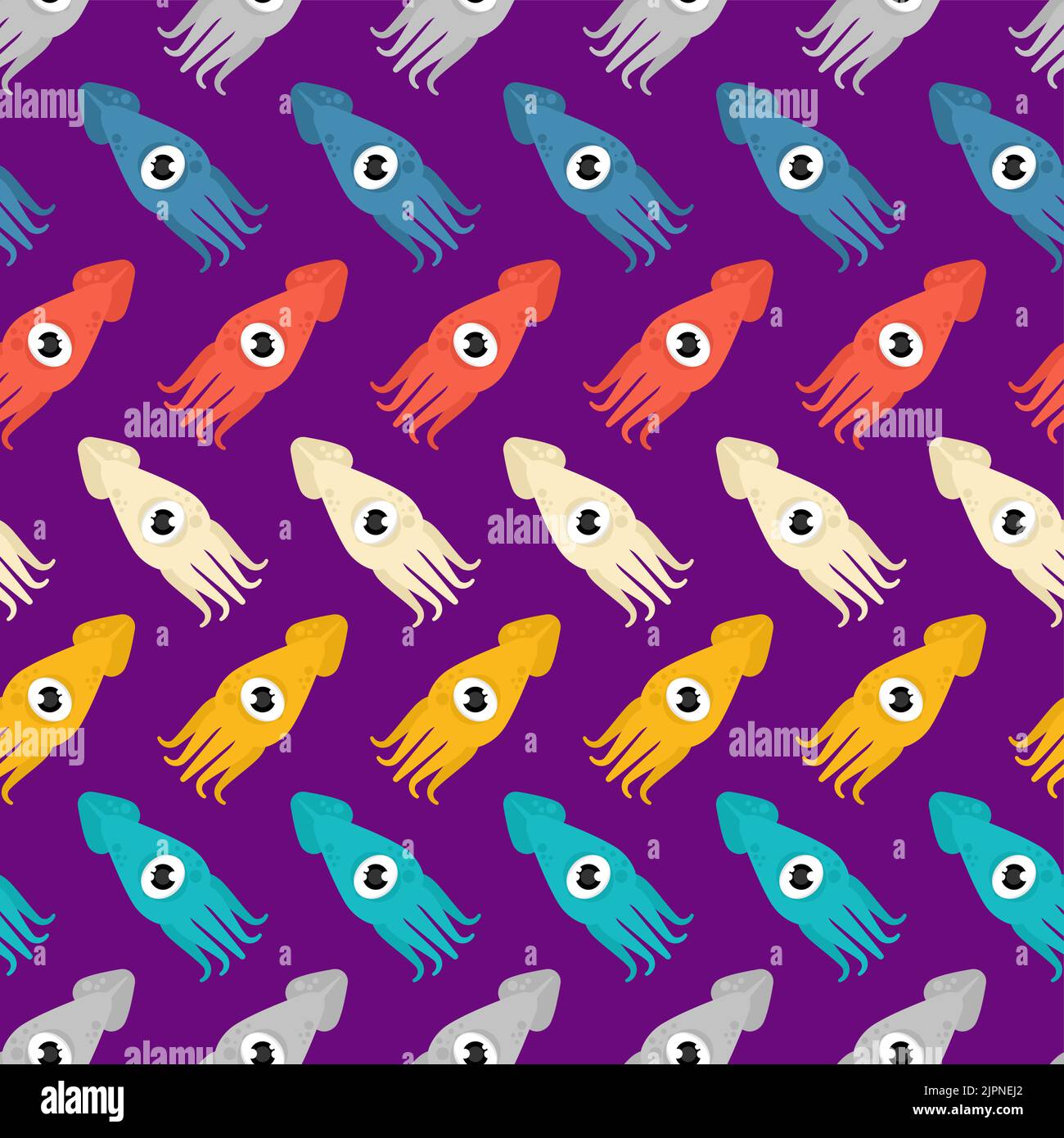 Squid pattern seamless. cephalopod marine animal background. Vector ...