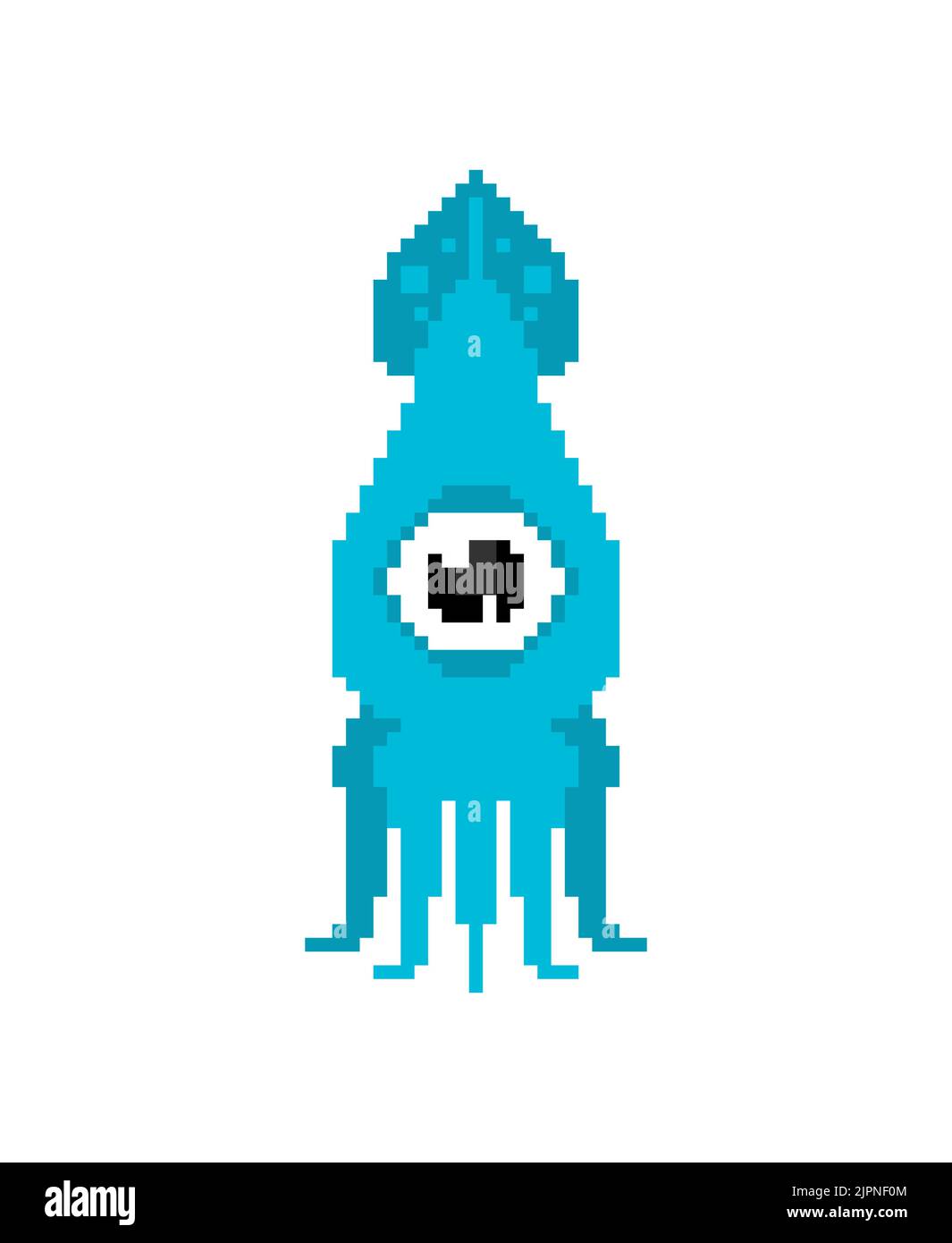 Squid pixel art. 8 bit cephalopod marine animal. pixelated illustration Stock Vector Image & Art ...