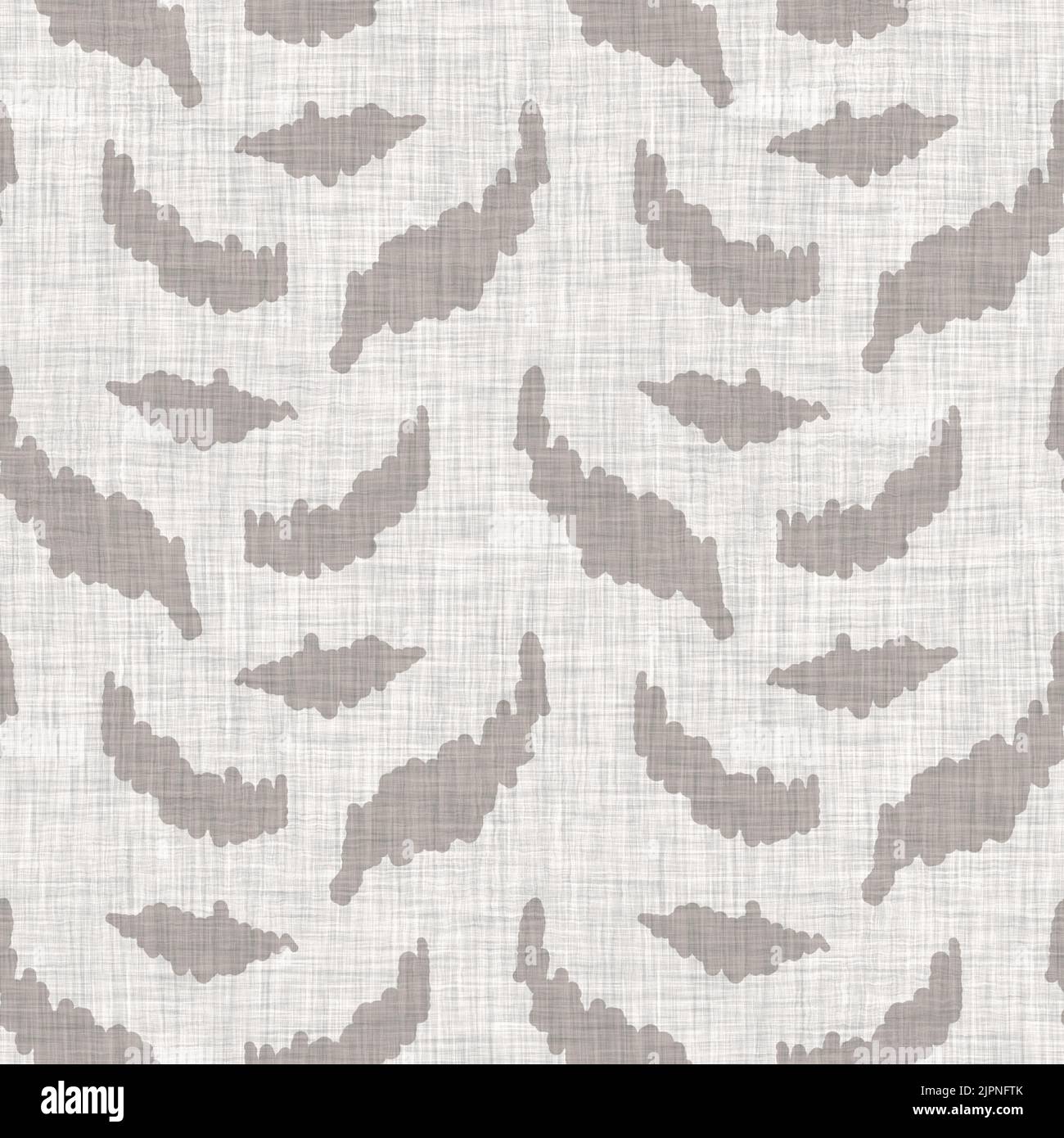 French grey doodle motif linen seamless pattern. Tonal country cottage ...