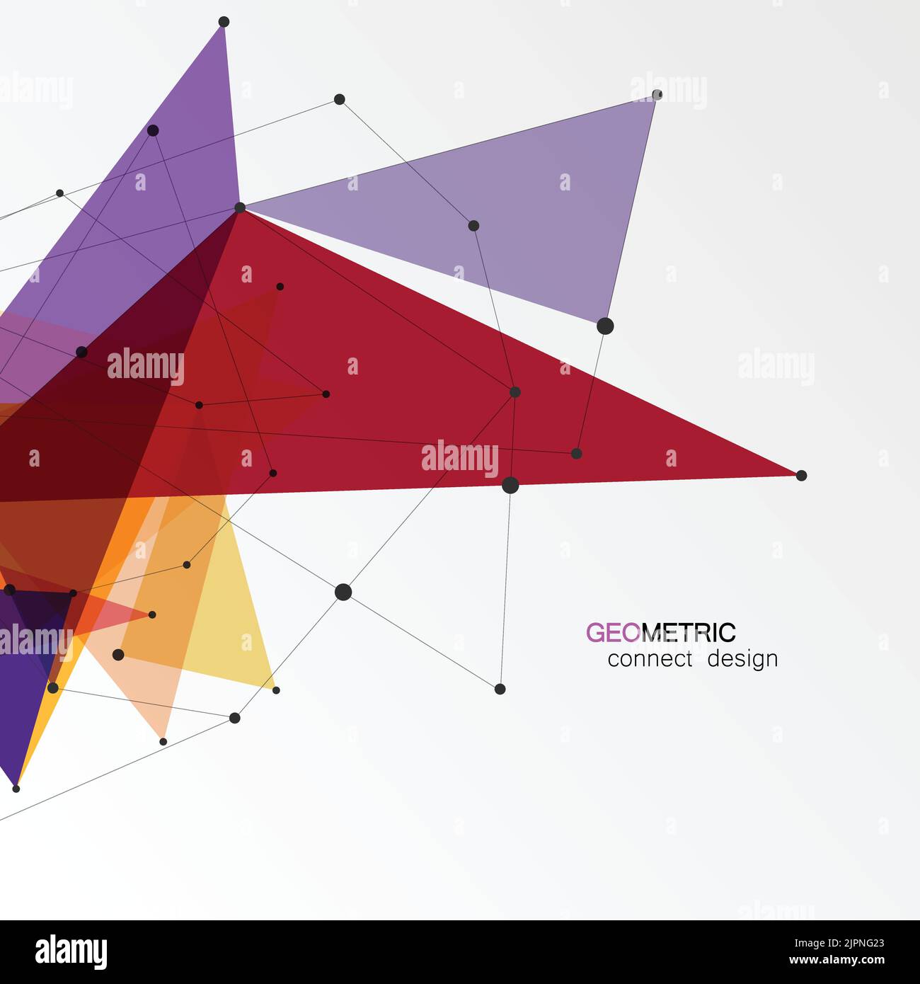 Vector abstract polygonal background. Connect color triangle with dots Stock Vector Image & Art ...