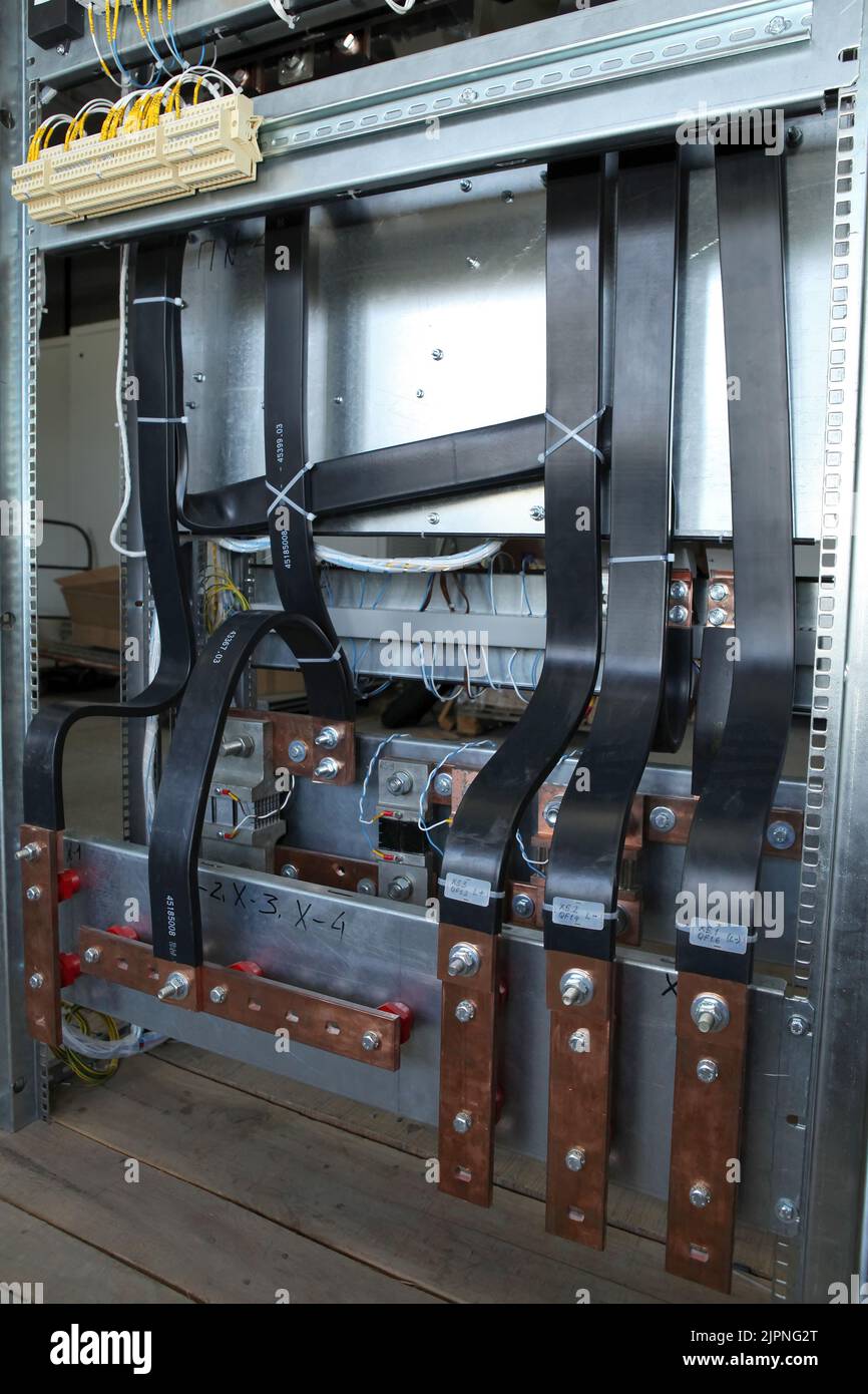 Electrician Engineer Work Tester Measuring Voltage And Current Of Power Electric Line In