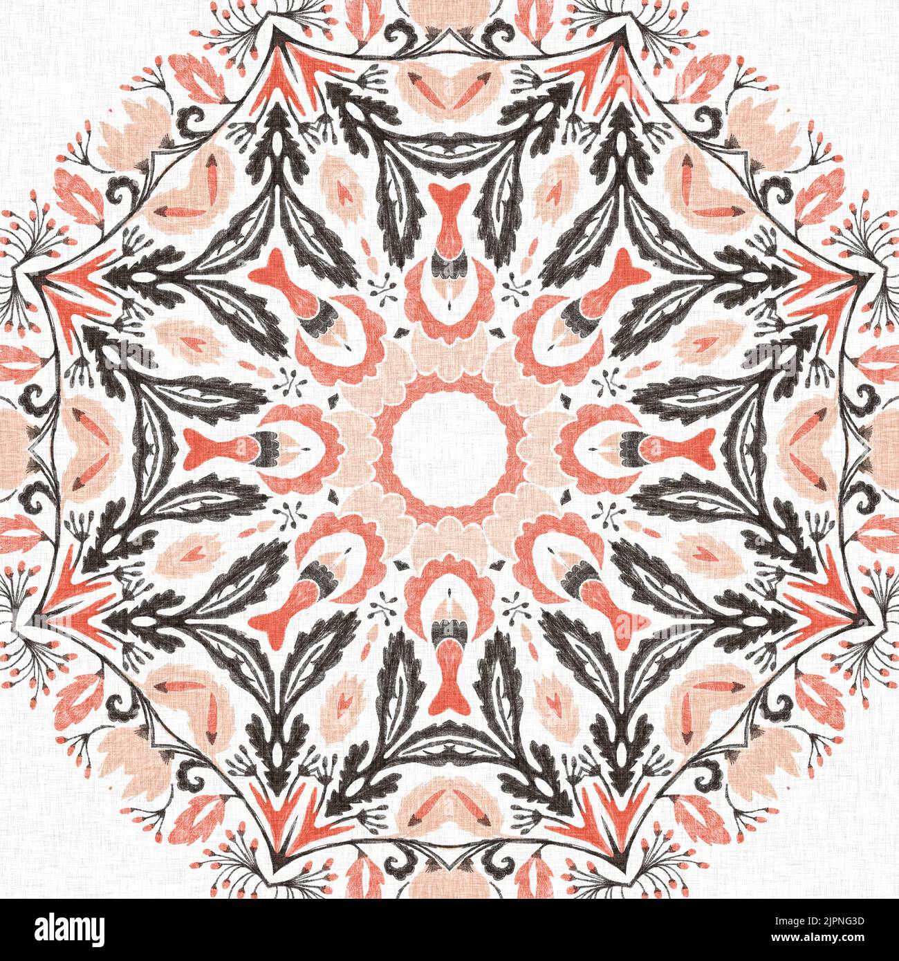 Modern boho geometric floral quilt style seamless pattern. Shabby chic ...