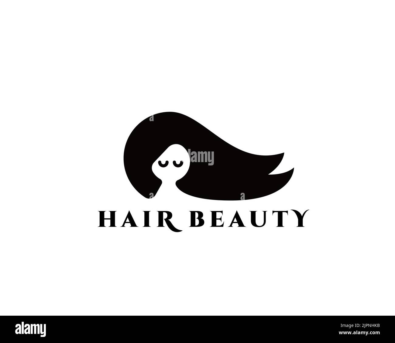 A simple hair beauty salon logo design isolated on a white background ...