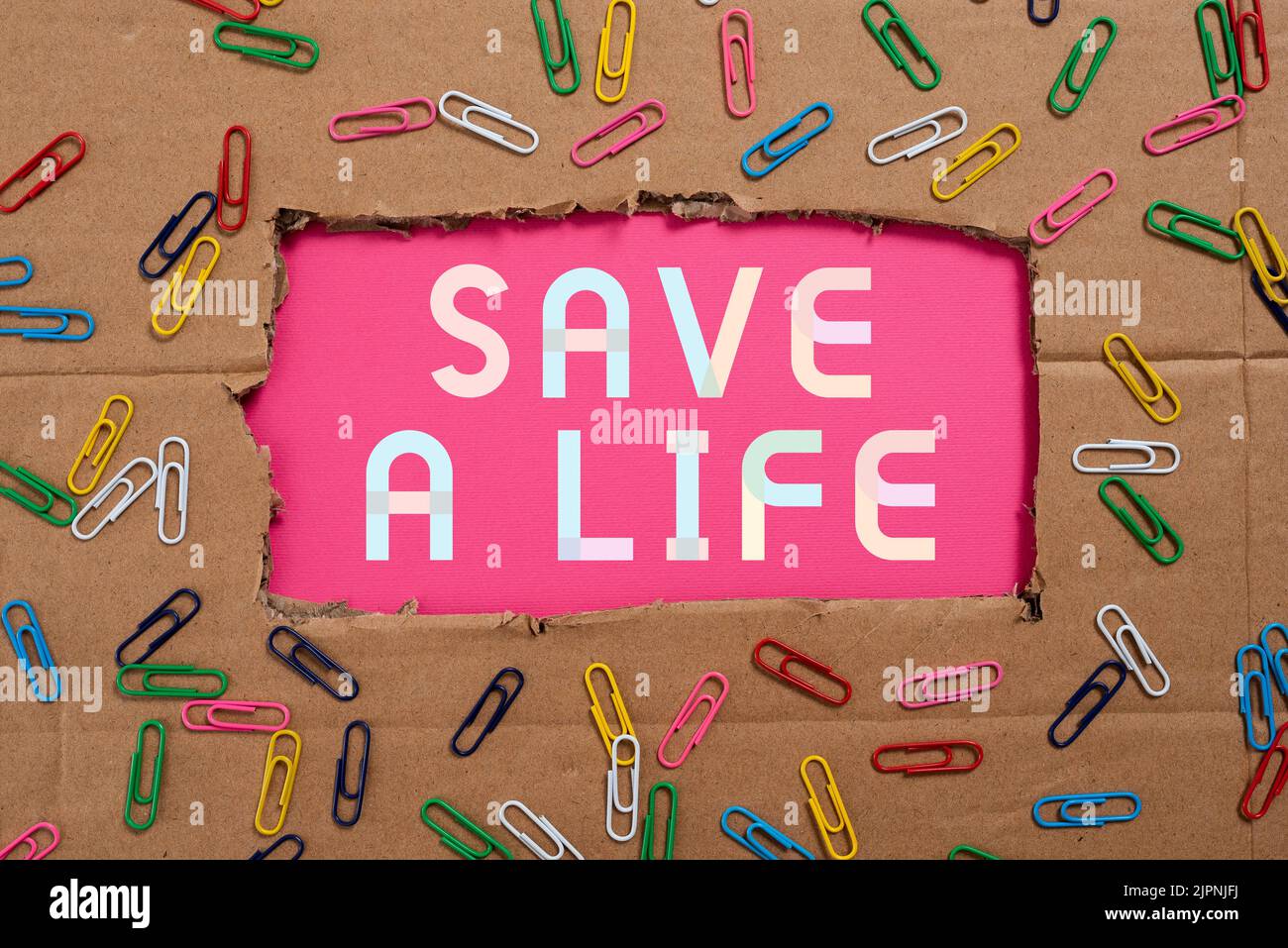 Conceptual caption Save A Life, Business showcase Help assistance ...